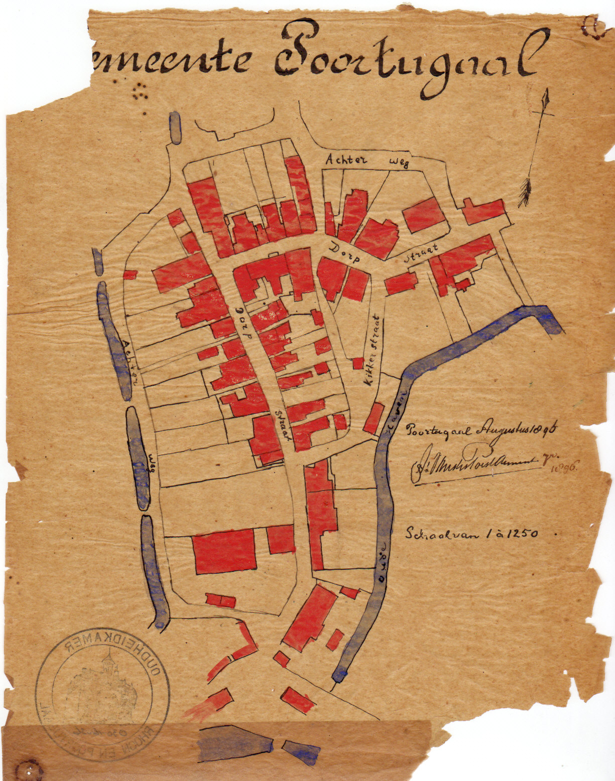 Plattegrond Poortugaal 1895 – Oudheidkamer Rhoon en Poortugaal